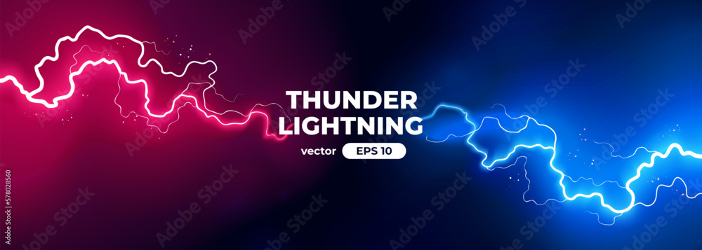 Versus banner. Lightning strikes. Confrontation template, vs battle or ...