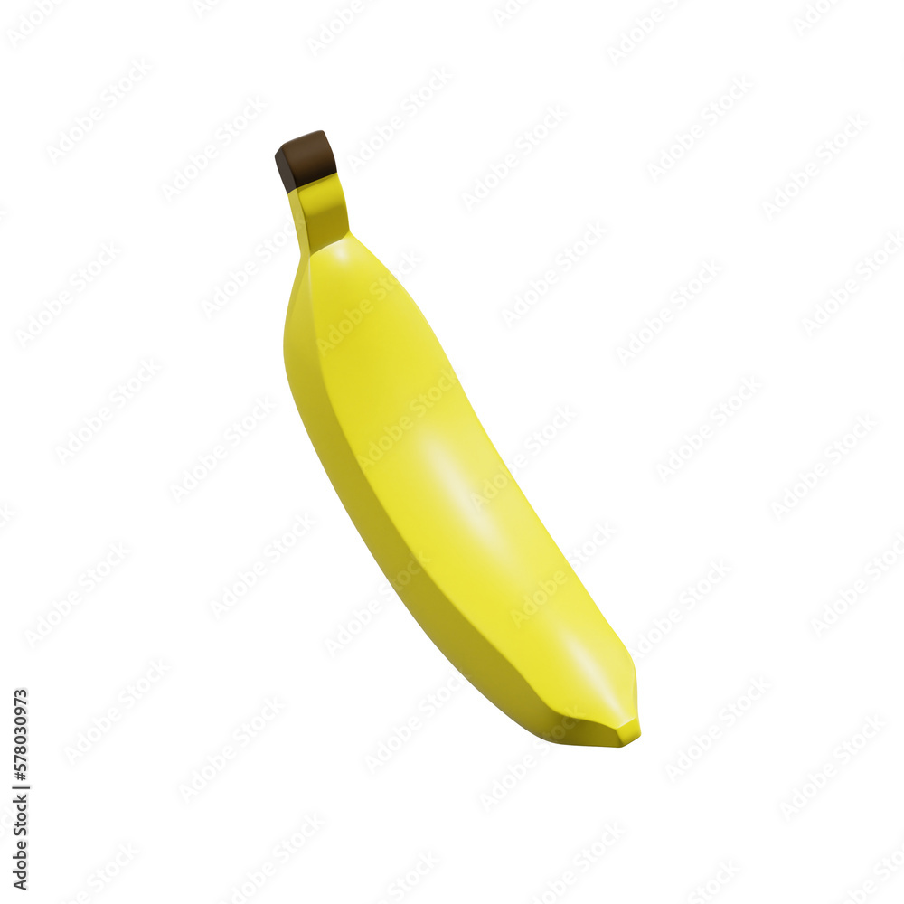 Banana pisang fruit 3d render illustration, icon,view, render, hd ...