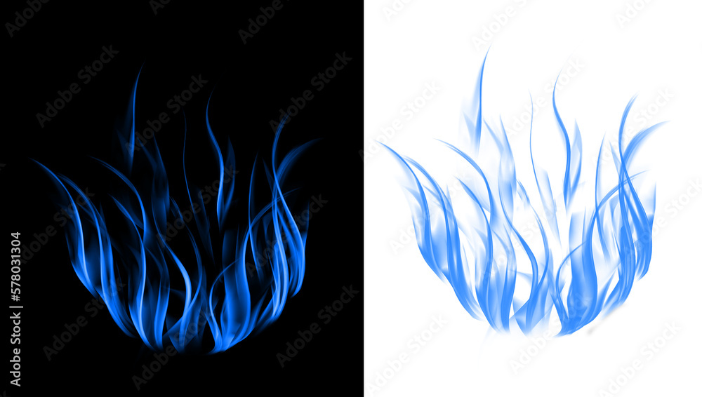 blue flame effect transparent background Stock Illustration | Adobe Stock