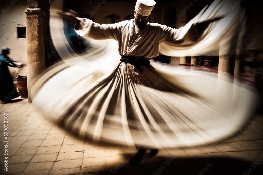 Whirling Dervishes. Sufi whirling dance with motion blur effect ...