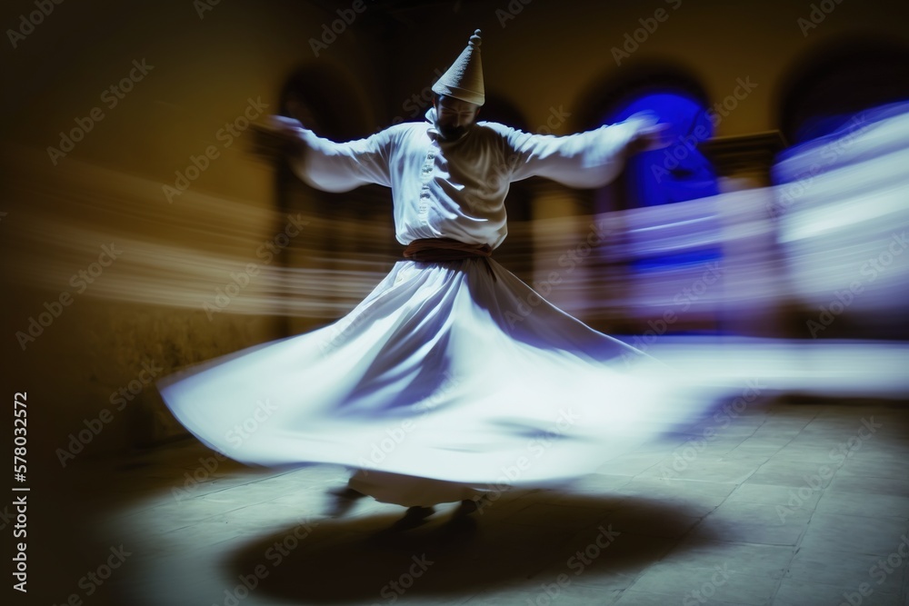 Whirling Dervishes. Sufi whirling dance with motion blur effect ...