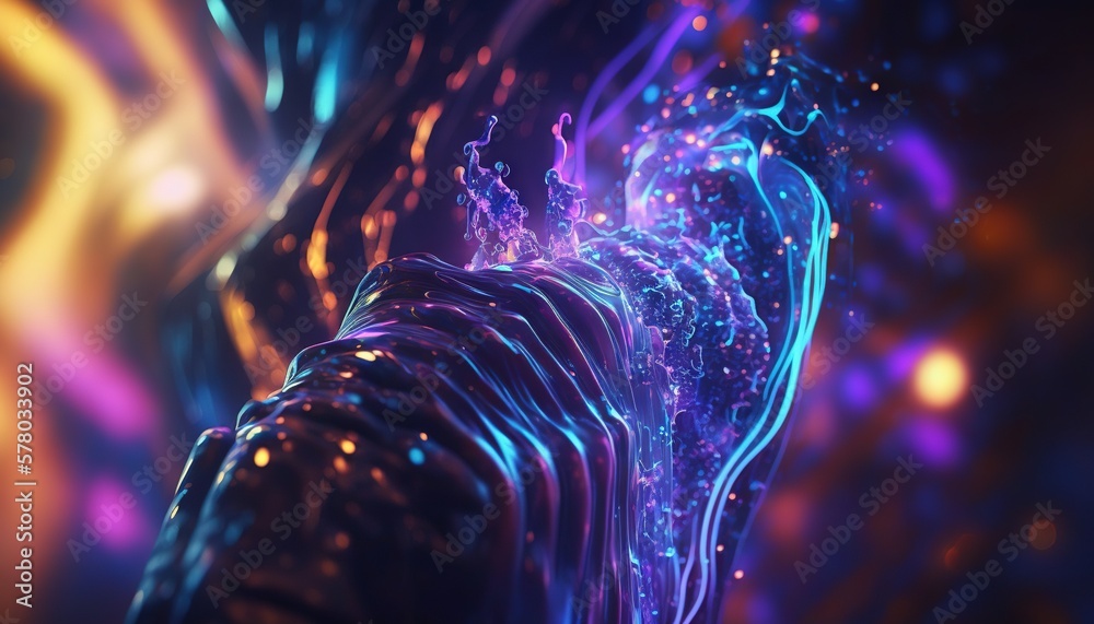 a computer generated image of a blue and purple object with a ...