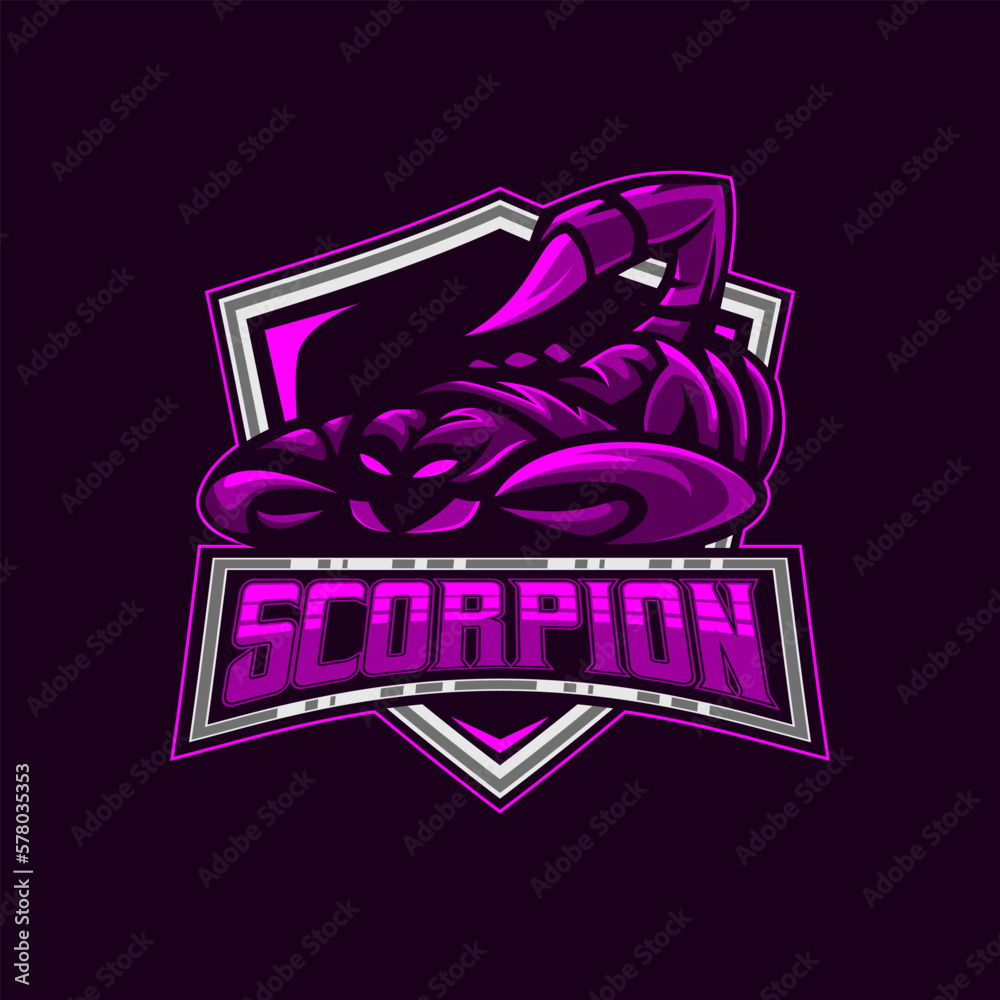 Scorpion Logo. Scorpion E-Sport Mascot logo Design Vector Illustration ...
