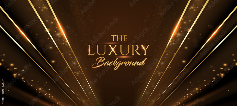 Black Golden Stage Award Background. Side Corner Lines Trophy on Luxury ...