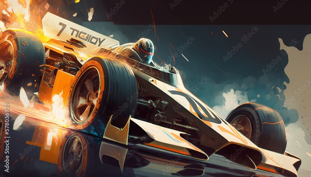 Car Racing Concept. Generative AI. Stock Illustration | Adobe Stock