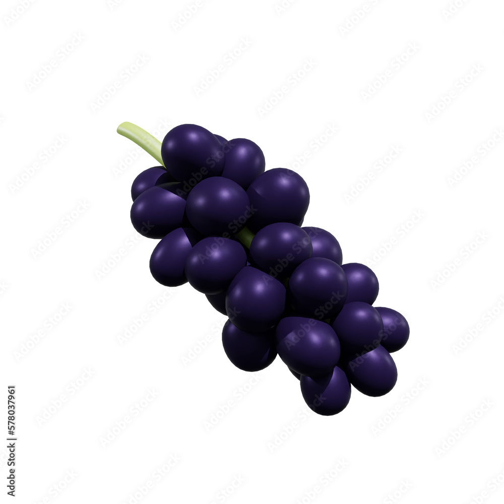 Grape anggur fruit 3d render illustration, icon,view, render, hd ...