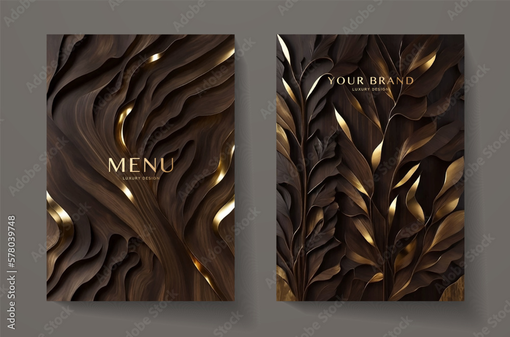 Wooden texture set (collection). Natural vector background with dark ...