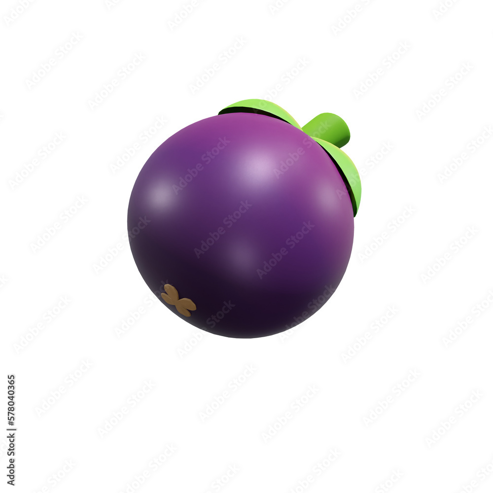 Mangosteen manggis fruit 3d render illustration, icon,view, render, hd ...