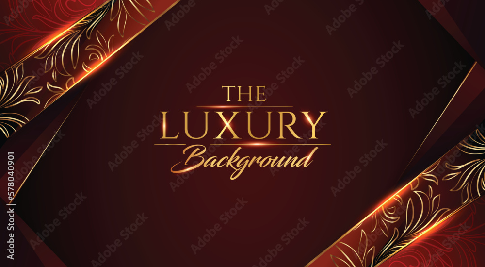Red Golden Side Corner Frame Award Background. Trophy on Luxury ...