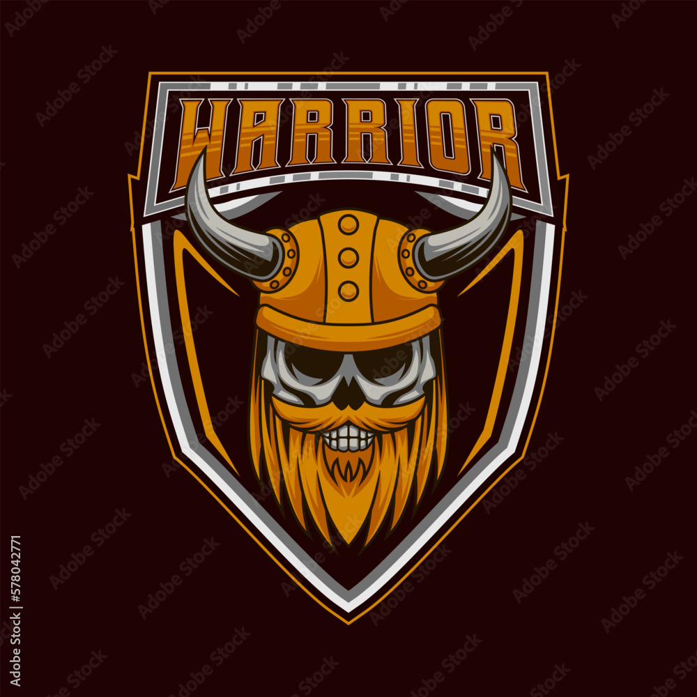 Viking Skull Logo. Viking Skull Logo E-Sport Mascot Logo Design Vector ...