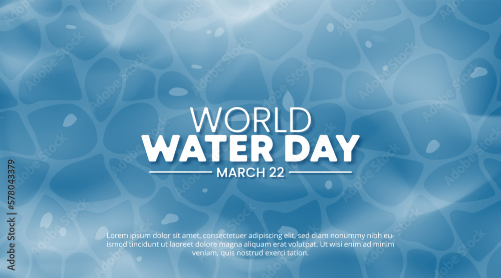 World water day background with a surface of ocean water Stock Vector ...