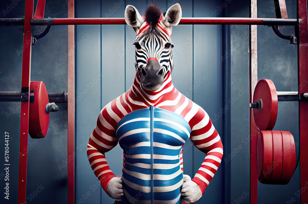 Zebra Sports Athlete Wearing Workout Clothes Generative AI Stock ...