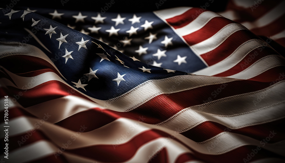 American flag created with generative AI technology Stock Illustration ...