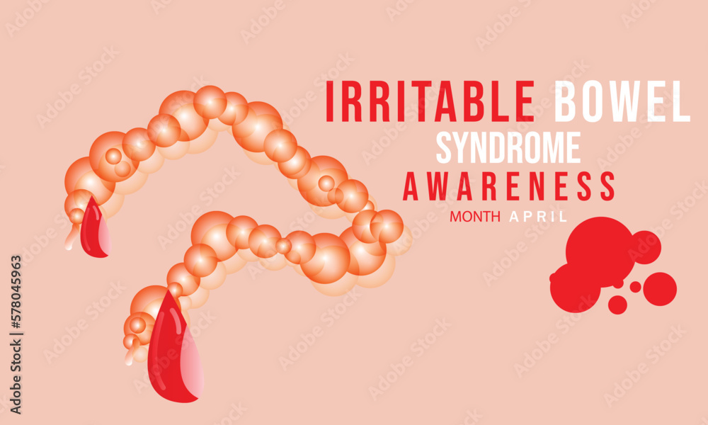 Irritable Bowel syndrome (IBS) awareness month. Template for background ...