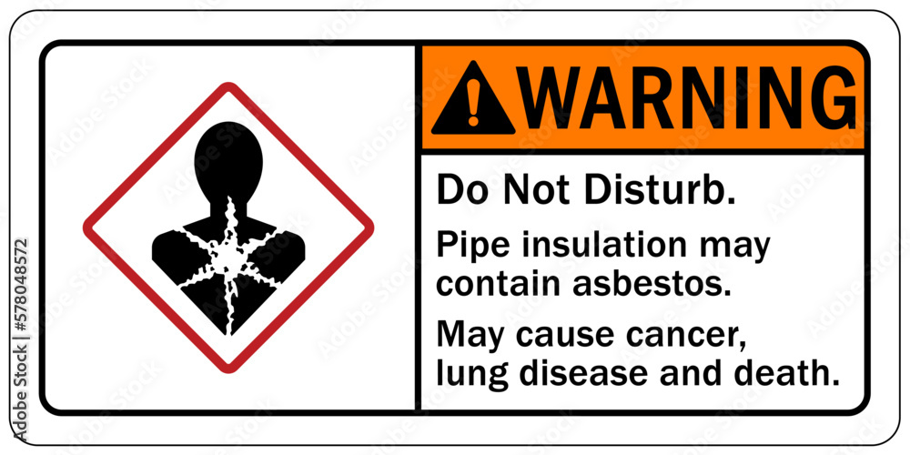 Vecteur Stock Asbestos chemical hazard sign and labels do not disturb ...