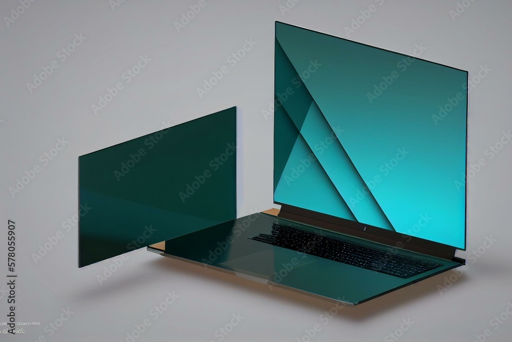 clean and realistic laptop device pro with 16 inch lcd screen display ...