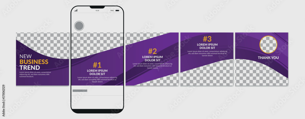 Carousel Template Social Media Post Design, Set Of Instagram Carousel ... Carousel Template Social Media Post Design, Set Of Instagram Carousel ...