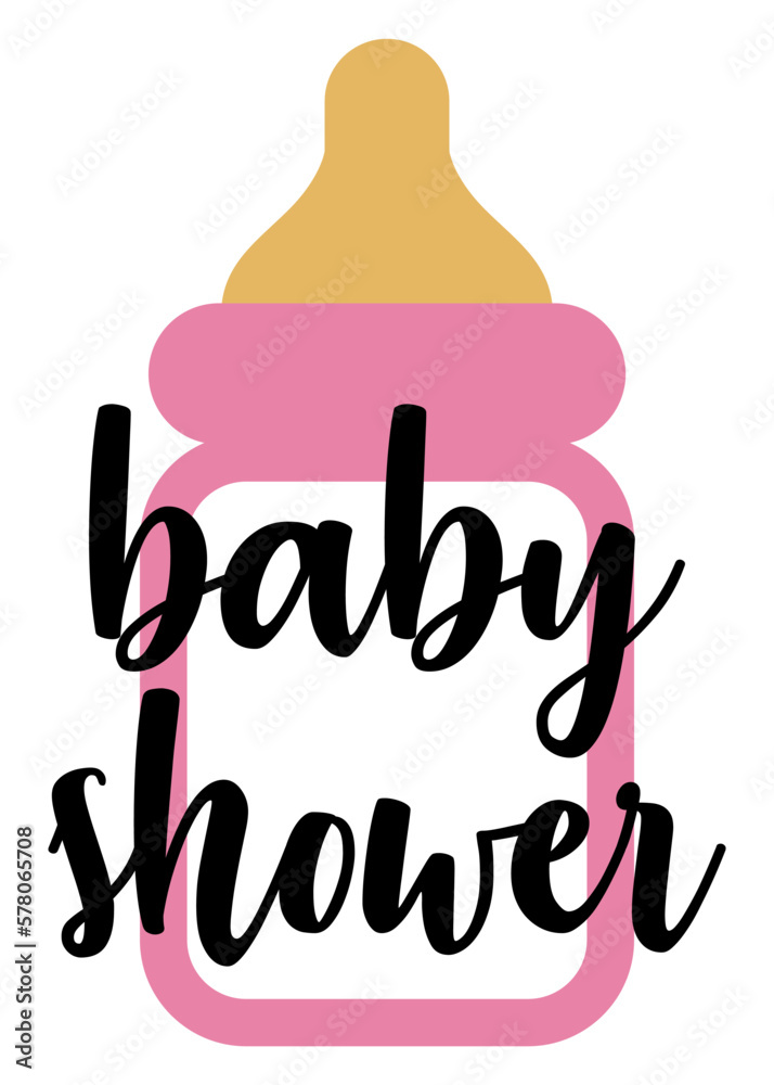 Anuncio de llegada de bebé niña. Letras mensaje baby shower en texto ...