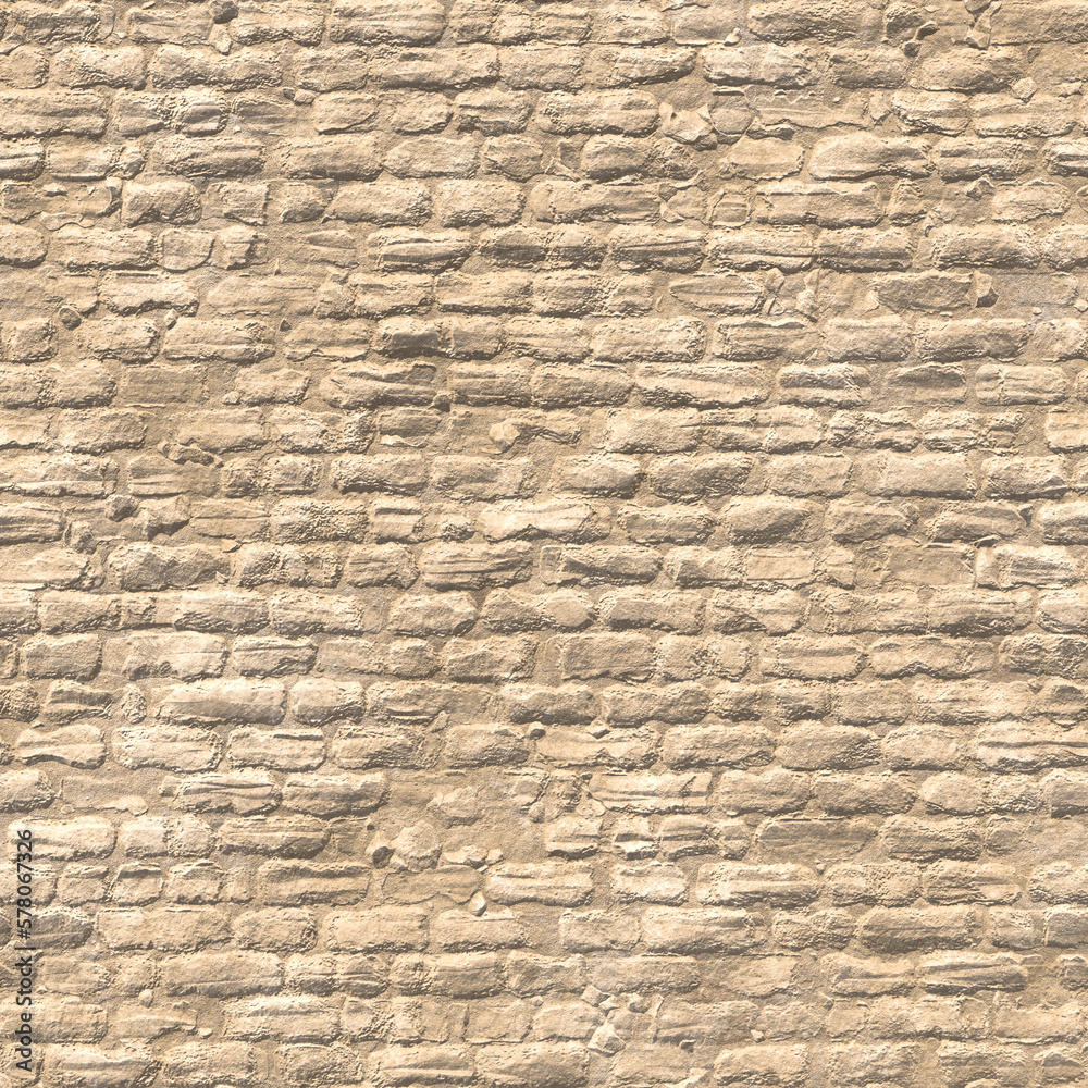 Desert limestone brick wall, old uneven yellow brick wall, background ...