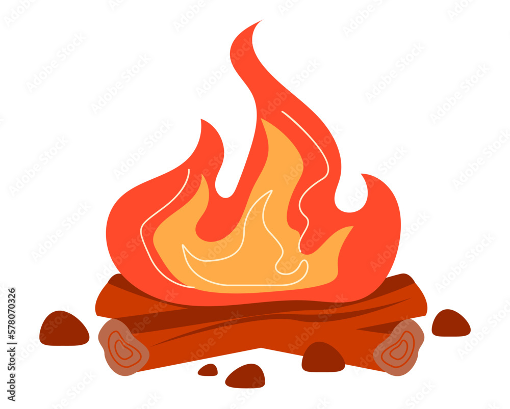 Vetor de Camp fire campfire bonfire cartoon isolated concept. Vector ... Vetor de Camp fire campfire bonfire cartoon isolated concept. Vector ...