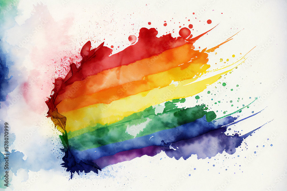 Plakat Watercolour background colours of the Pride flag, the rainbow ...