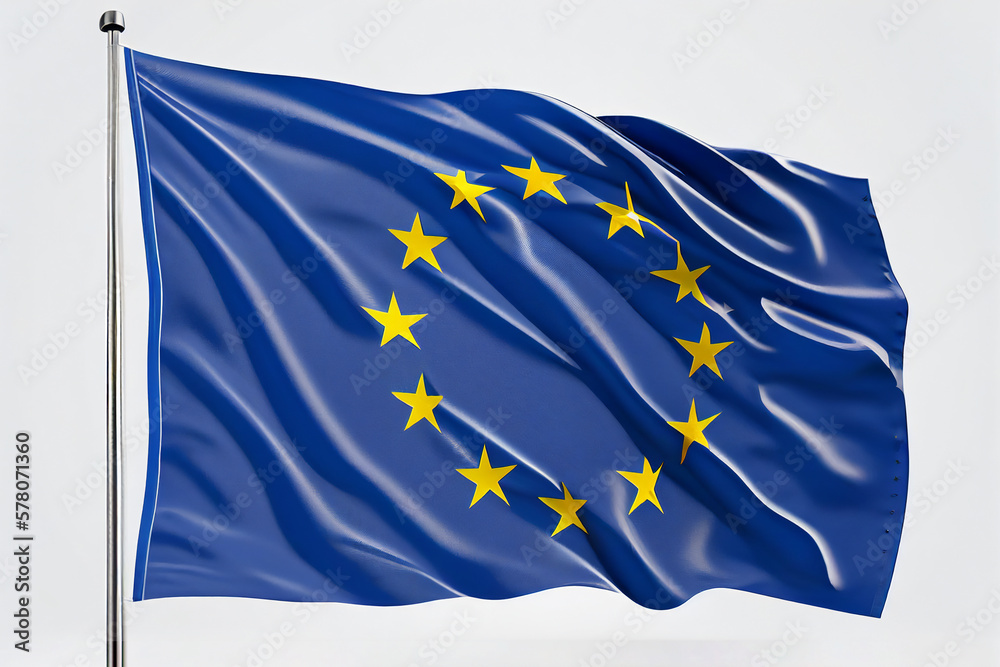 The Flag of Europe background, the golden stars on a blue sky ...