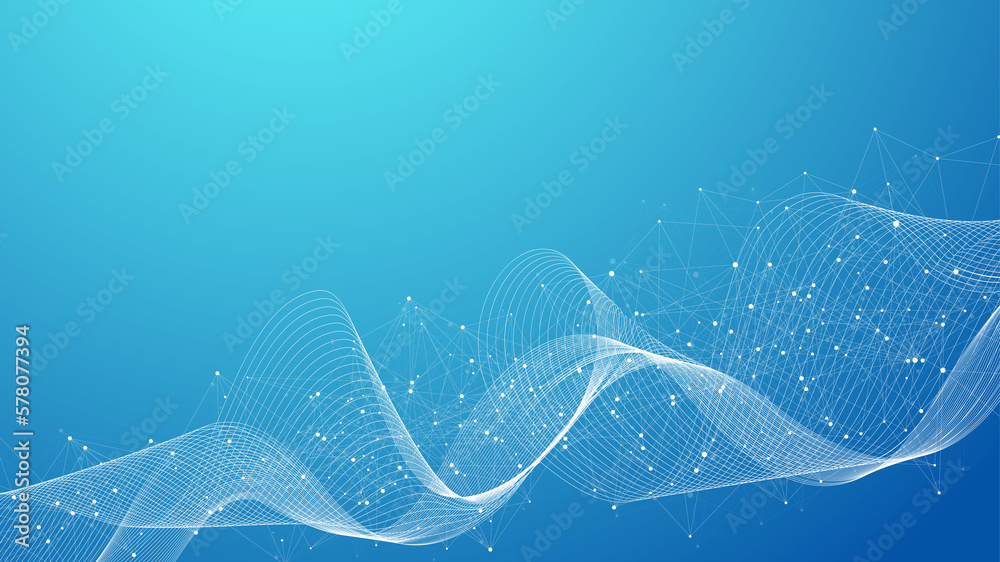 Technology abstract lines and dots connection background. Connection digital data and big data ...