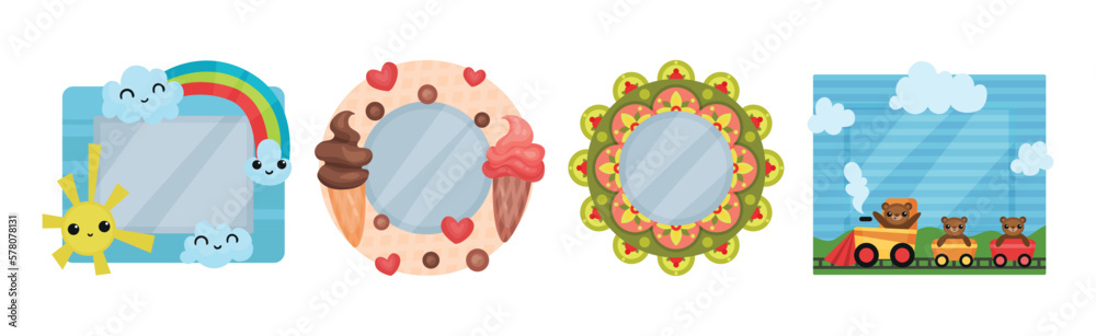 Cute Photo Frames and Border for Picture and Photography Vector Set ...