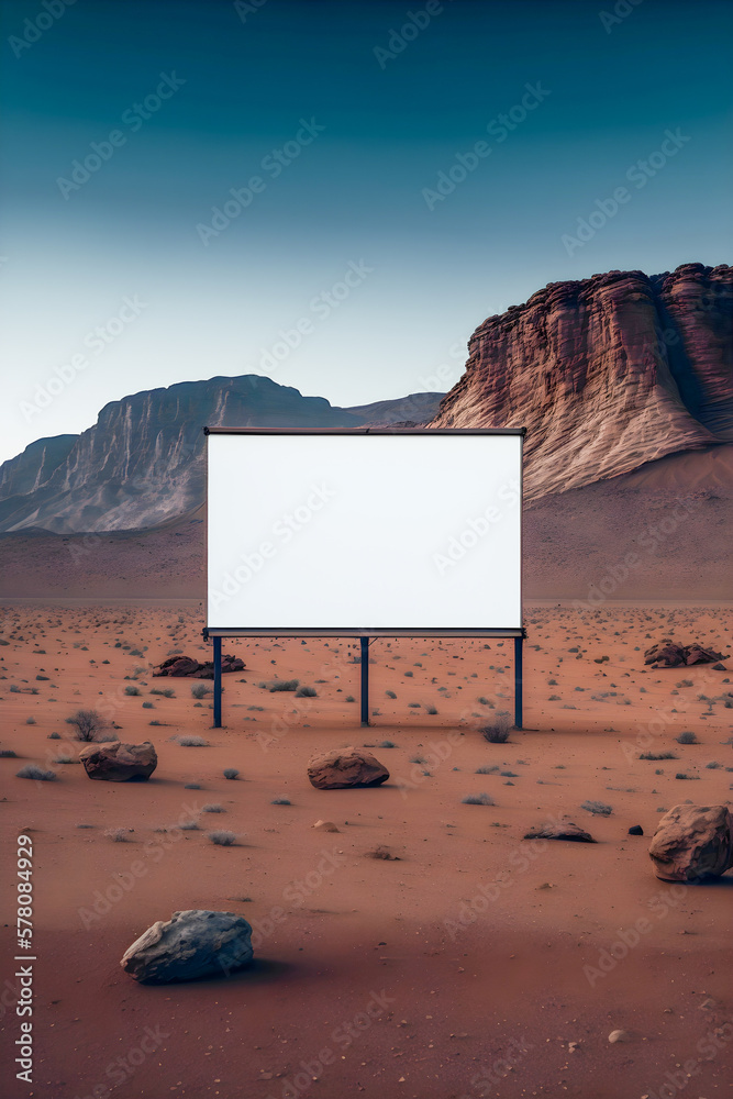 Blank billboard mockup for advertisement in Mars, Generative AI Stock ...