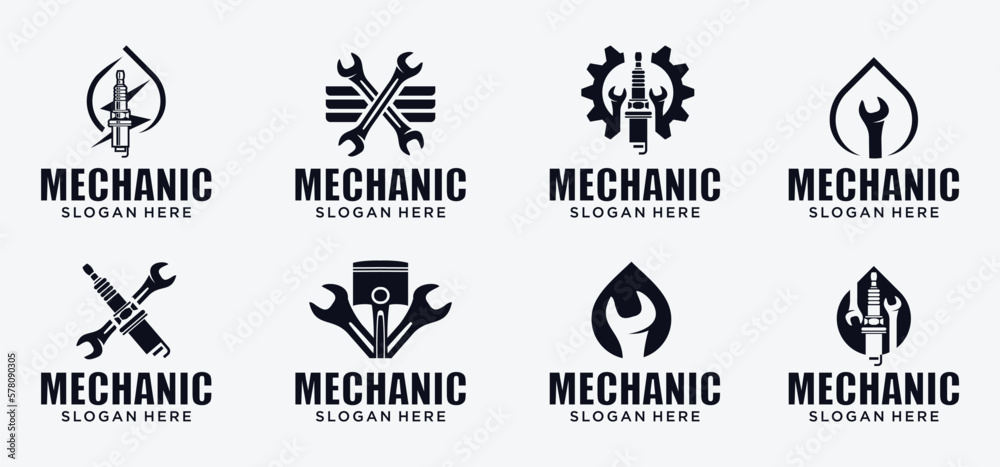 Mechanical technology logo, gear and piston combination logo symbol ...