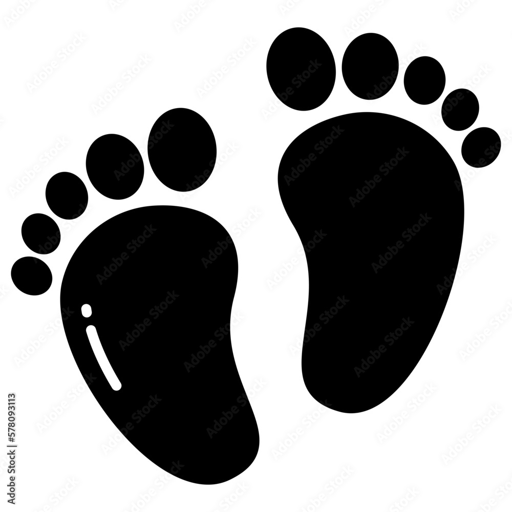 Baby feet icon Stock Vector | Adobe Stock