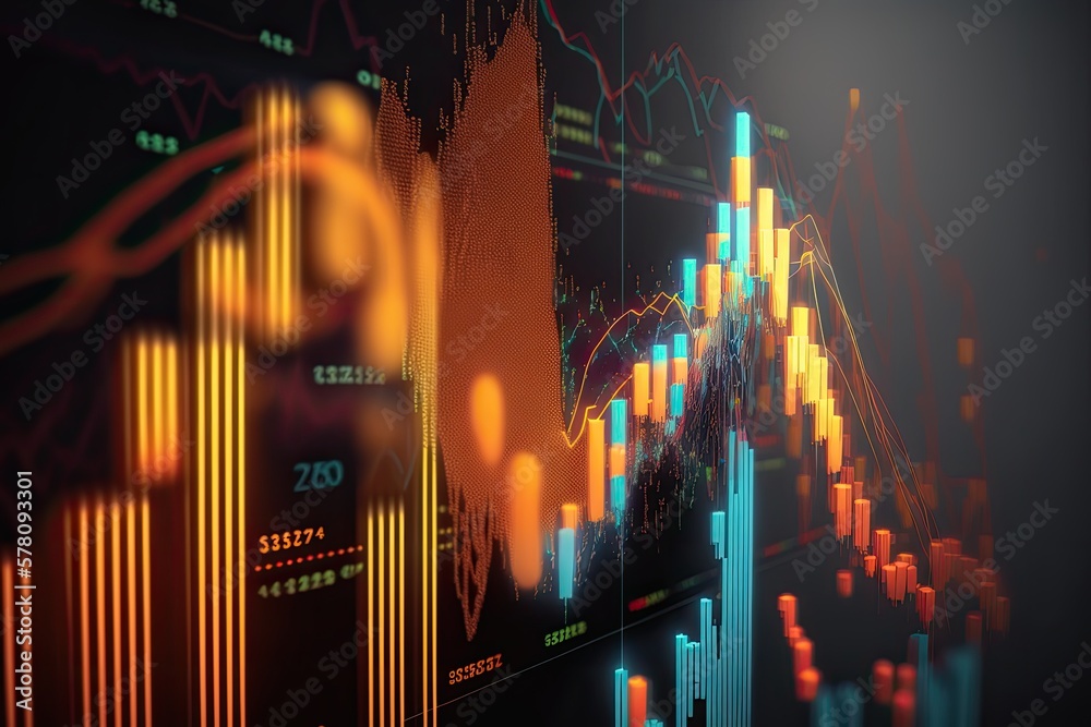 Render of stock market with chart and graph. Generative AI Stock ...