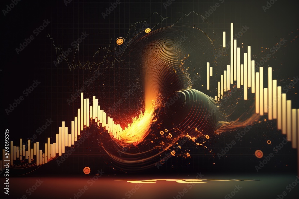 Render of stock market with chart and graph. Generative AI Stock ...