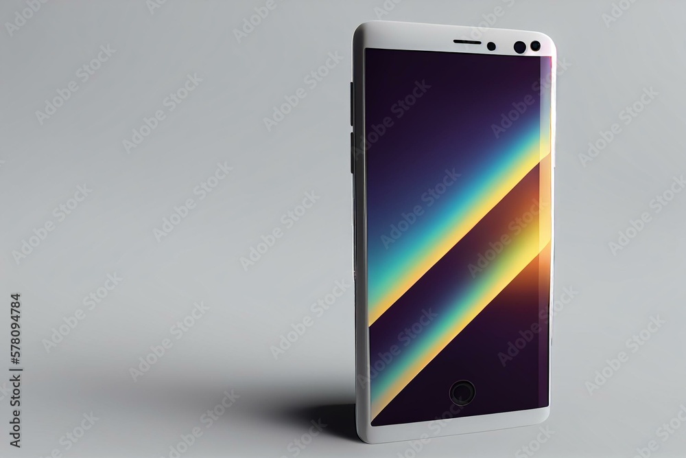 Stylized white Smartphone mockup isolated with transparent screen png ...