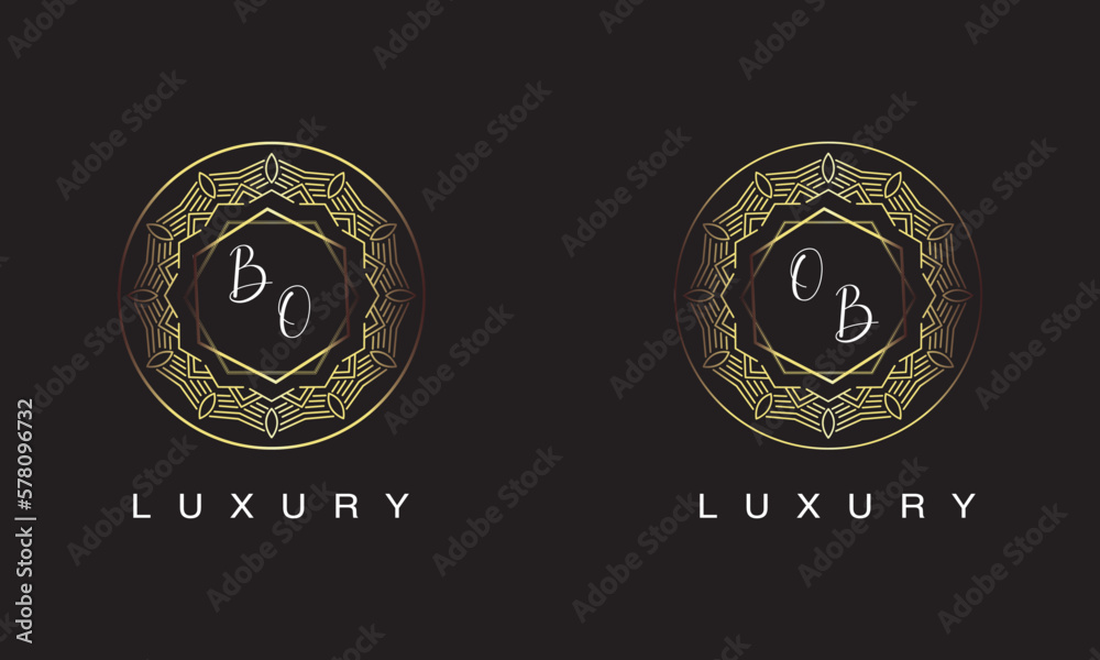 Vetor de BO and BO logo luxury logo design. do Stock | Adobe Stock