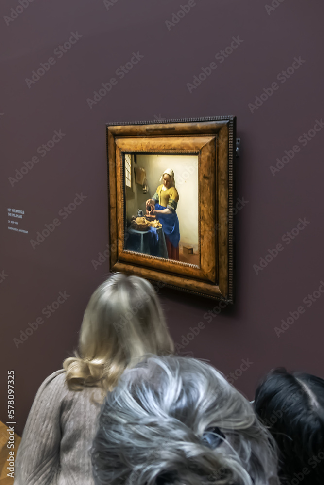 Interior of known Amsterdam Rijksmuseum dedicated to arts and history ...
