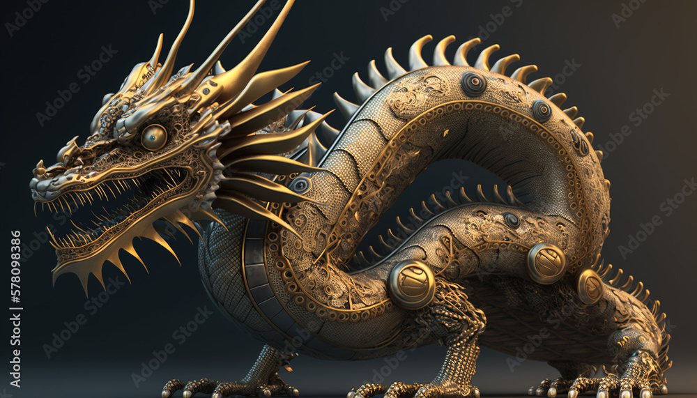 digital Dragon inspired by modern technology trends like AI ...