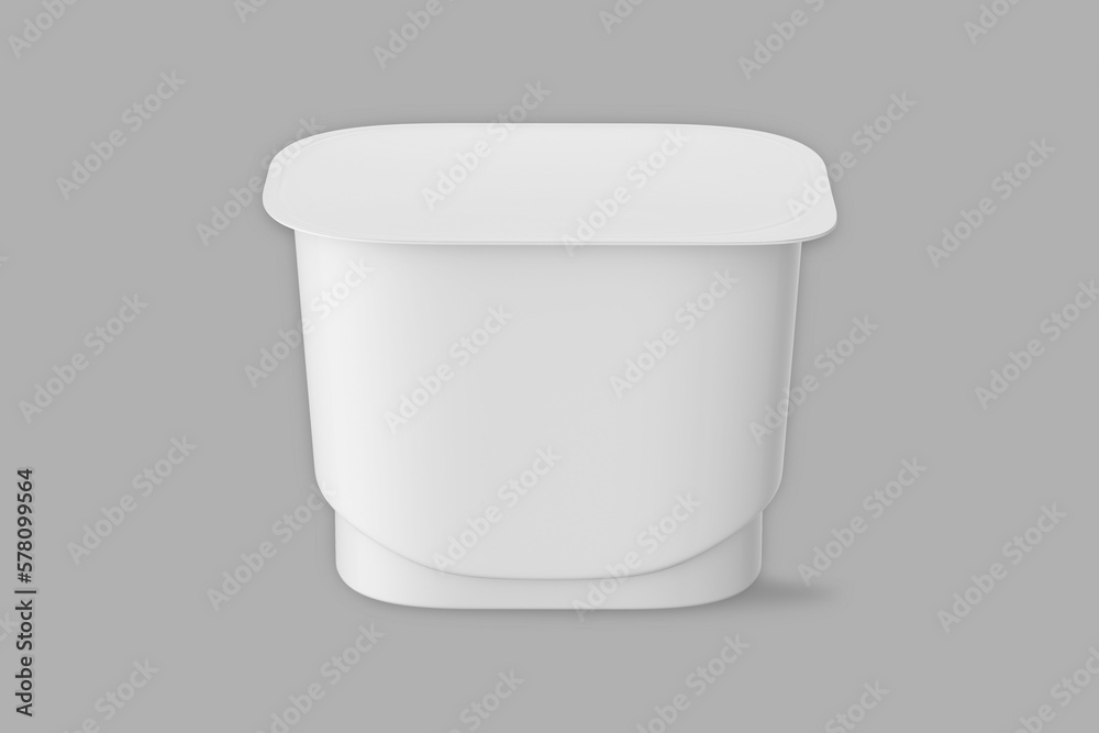 Realistic yogurt, cottage cheese, ice cream or sour cream packaging ...