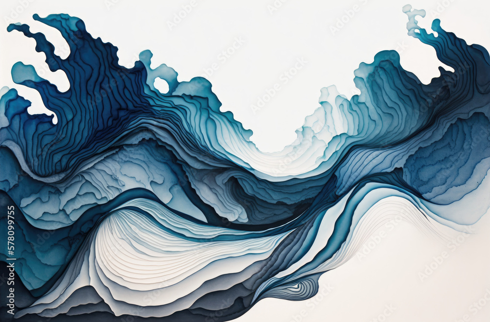 An Abstract Illustration Featuring Smooth And Flowing Curves In Varying Shades Of Blue Creating