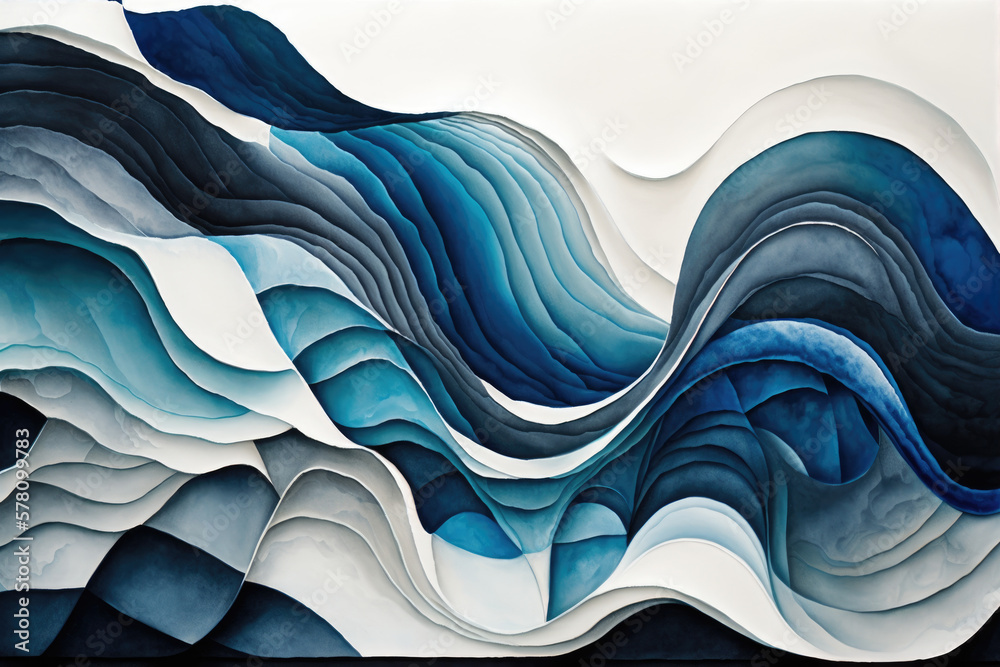An Abstract Illustration Featuring Smooth And Flowing Curves In Varying Shades Of Blue Creating
