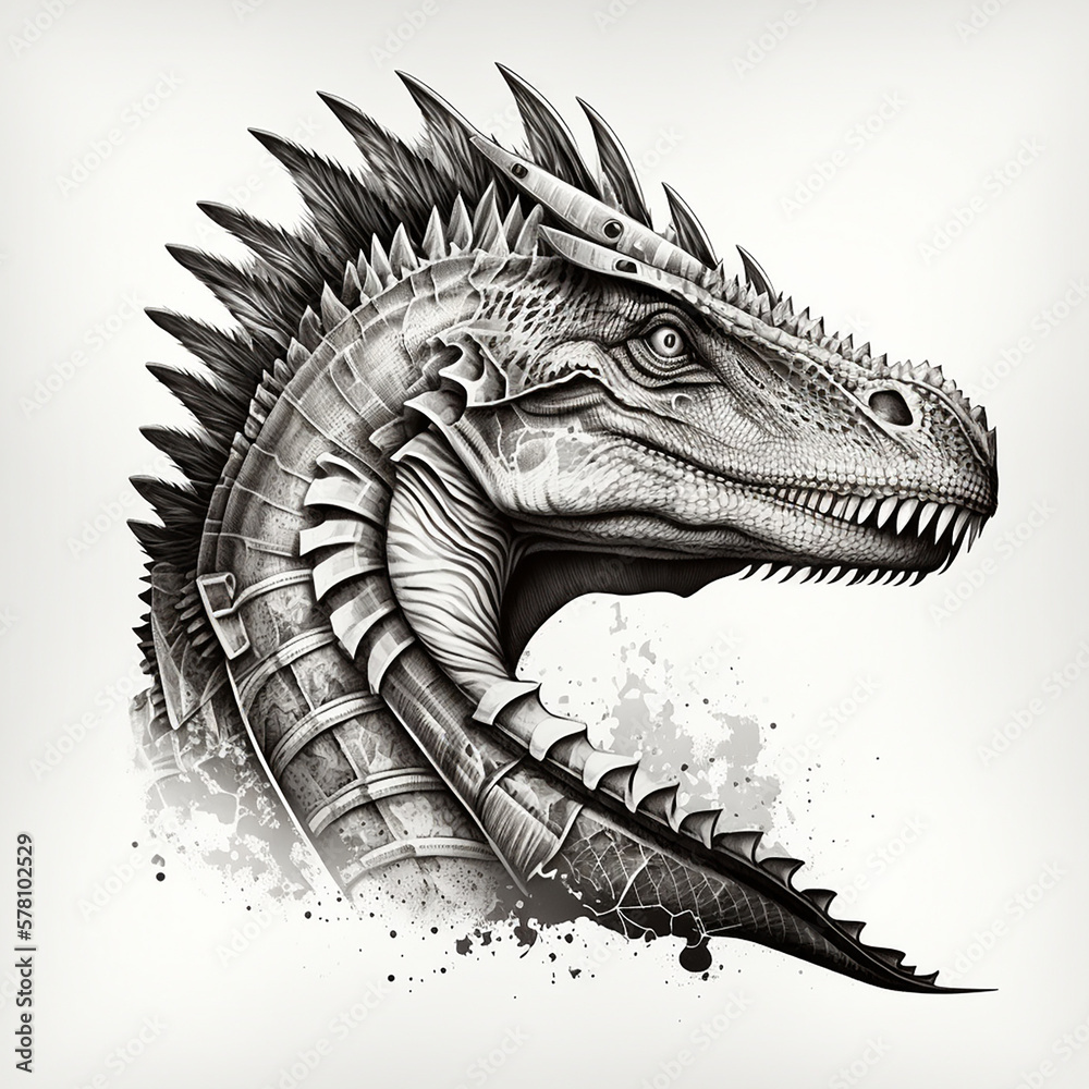 Spinosaurus, ancient reptile, prehistoric dinosaurus, close-up isolated ...