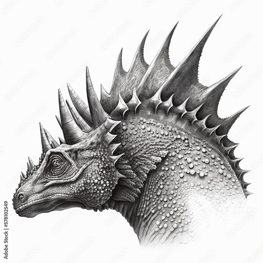 Stegosaurus, ancient reptile, prehistoric pangolin, close-up isolated ...