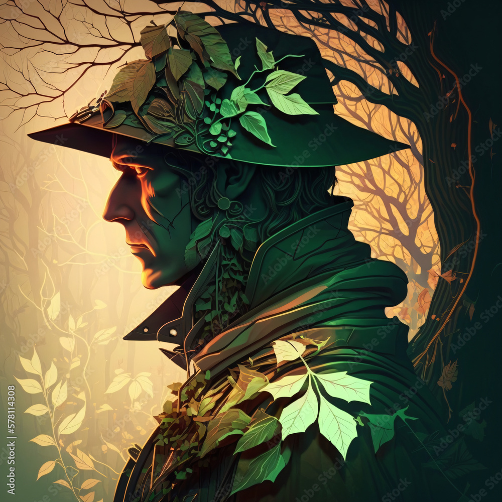 explorer ranger fantasy character portrait isolated Generative Ai Stock ...
