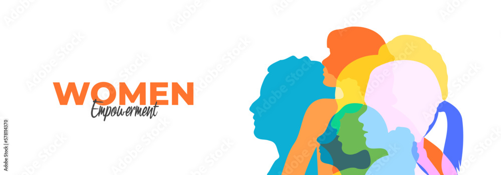 Women Empowerment Cover Design With Different Woman Face Silhouette ...