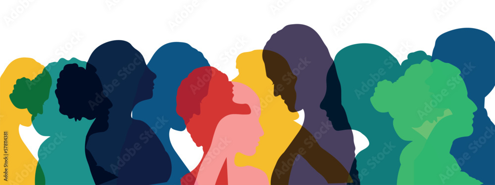 Woman face silhouette cover of background design. Awareness against ...