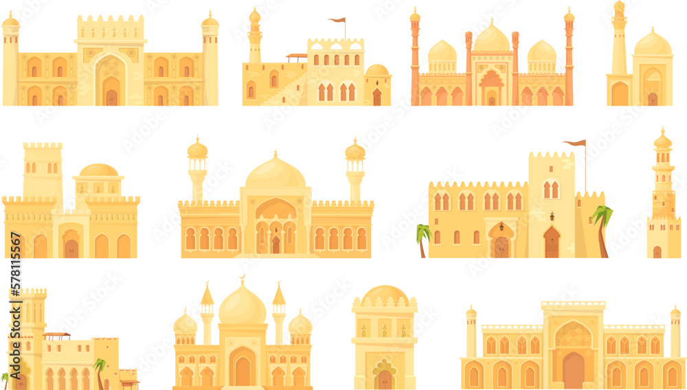 Arabic stone houses. Ancient dubai building, traditional islam ...