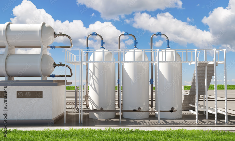 Industrial Building of the Chemical Plant. Tanks in Industrial ...