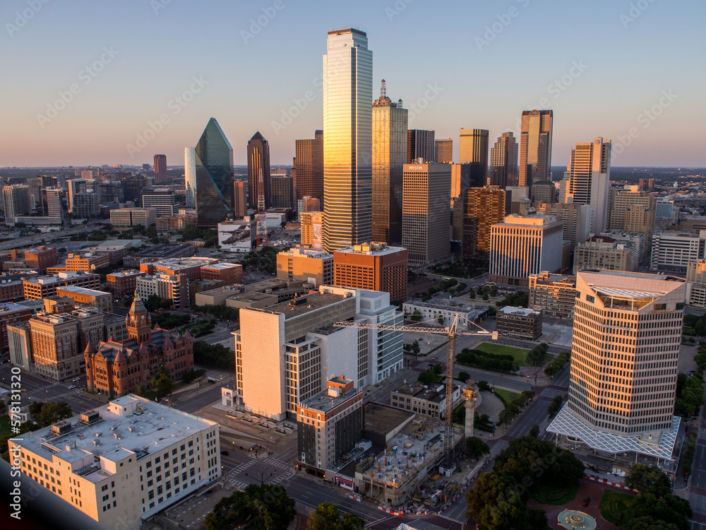 Fotka „Skyline of Dallas, Texas, seen from the Reunion Tower with ...