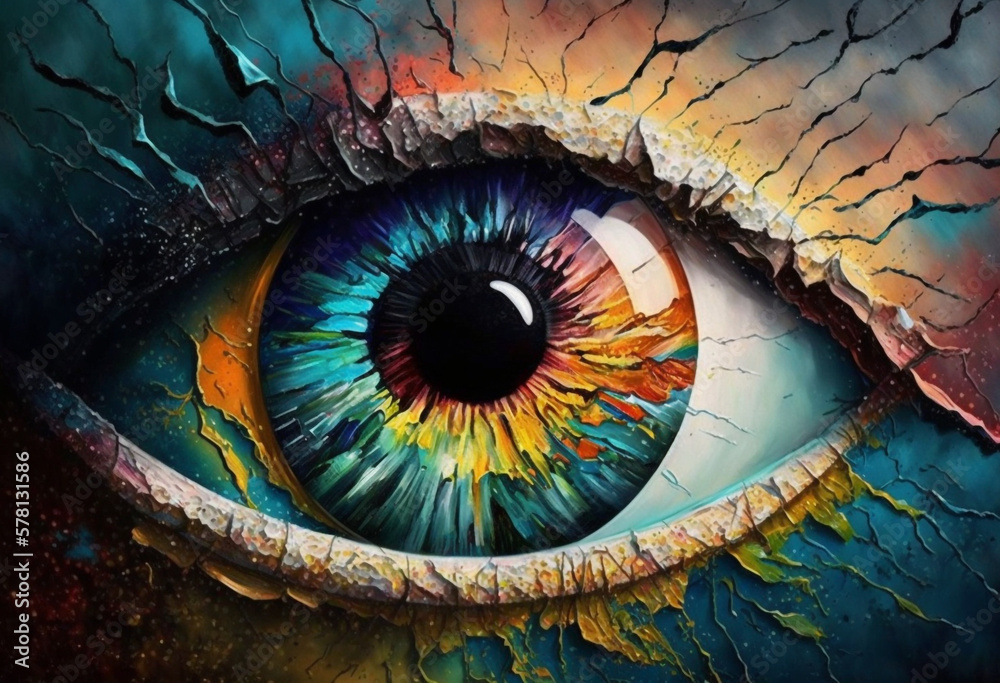 Ai-Generated Render of an Abstract Conceptual Oil Painting on Canvas: A ...