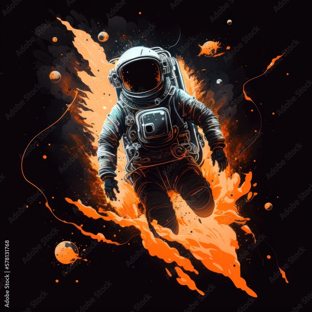 Astronaut On Fire